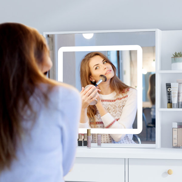 Etta Avenue™ Emilee 39.4'' Wide Vanity Set with Stool and Mirror ...