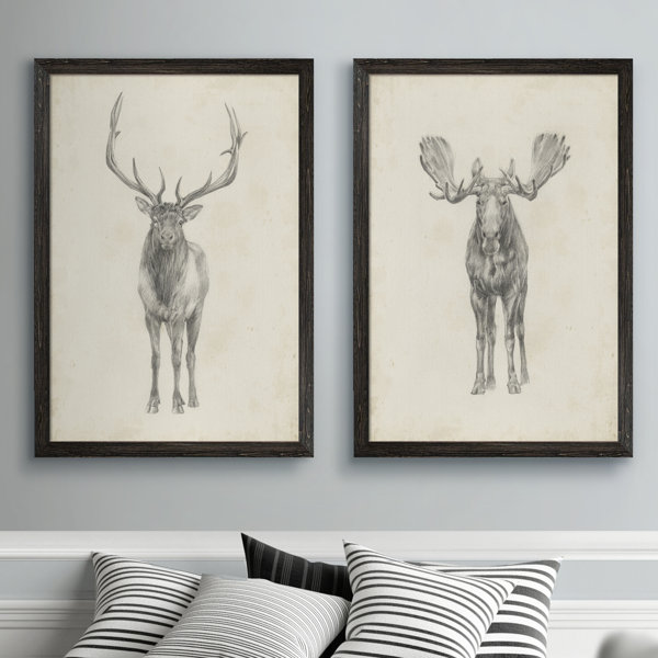 Steelside™ " Moose Study " by Antonyus Bunjamin (Abe) 2 - Pieces ...