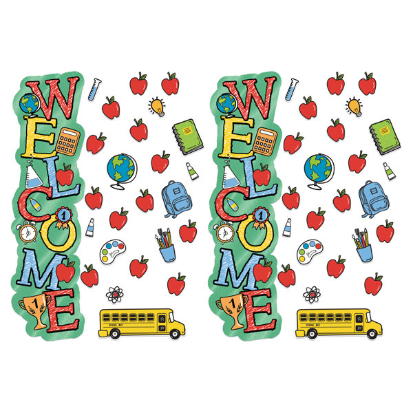 Eureka Classroom Back To School Welcome All-In-One Door Decor Bulletin ...