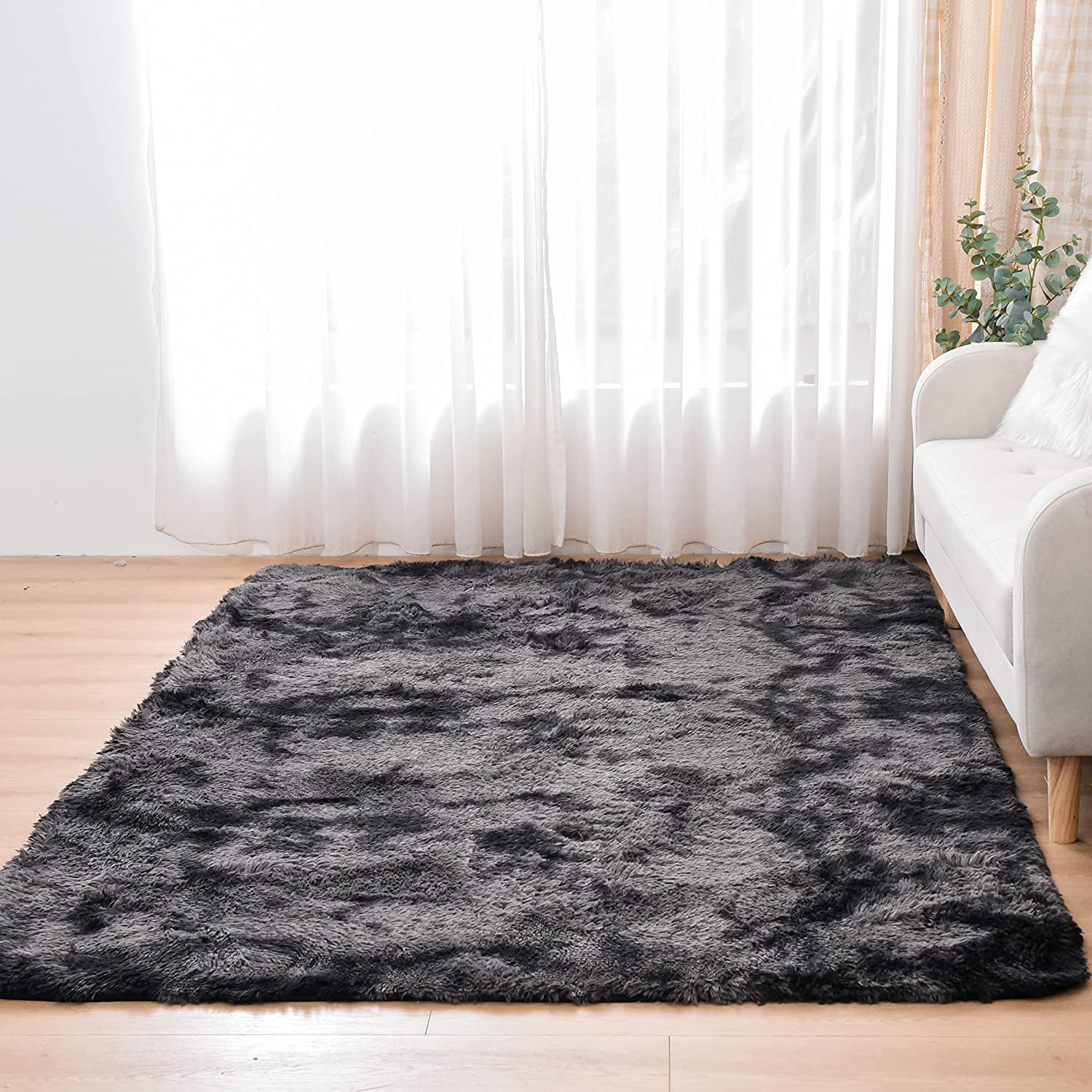 Mercer41 Vioria Rectangle 5' x 8' Area Rug in Dark Gray | Wayfair