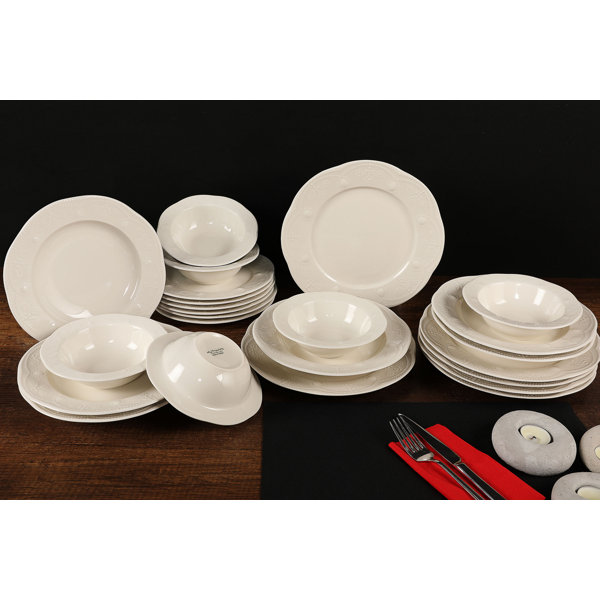 Hykkon Amy Porcelain China Dinnerware - Set of 24 | Wayfair.co.uk