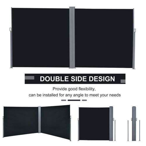 Outsunny 236.25'' W x 78.75'' D Fabric Cover Retractable Side Awning ...