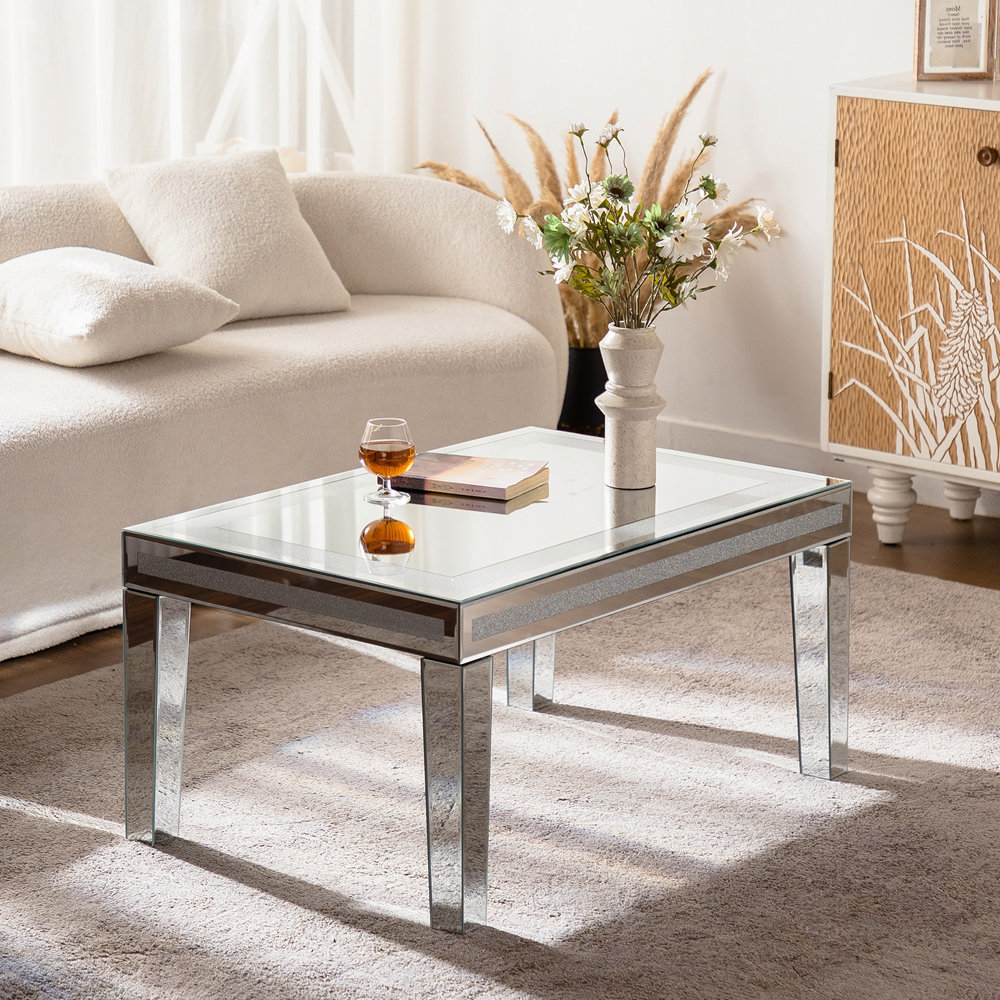 Mercer41 Silver Coffee Tables for Living Room with Dazzling Crushed ...