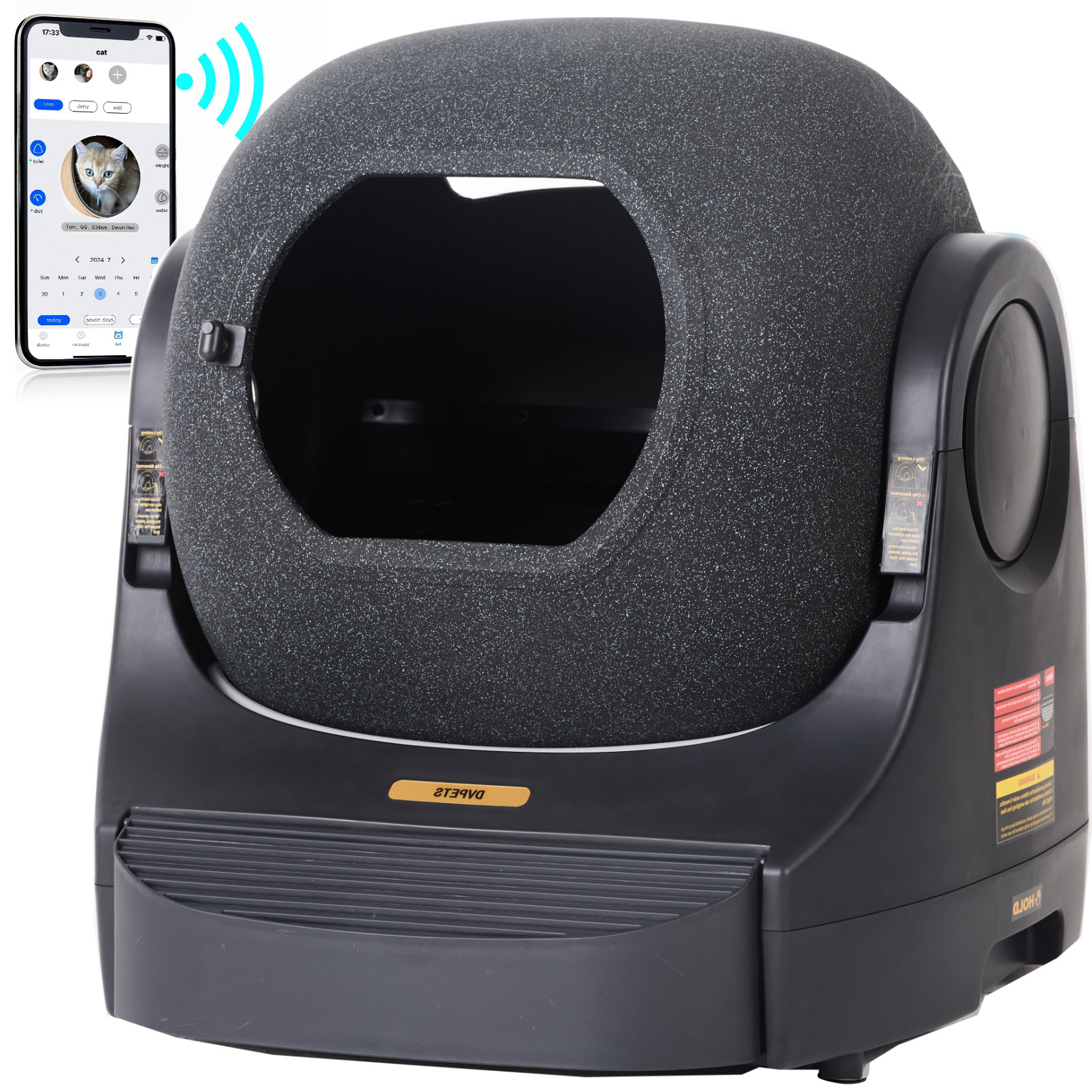 DER VIERBEINER Litière pour chat Der Vierbeiner automatique, litière autonettoyante pour chats ...