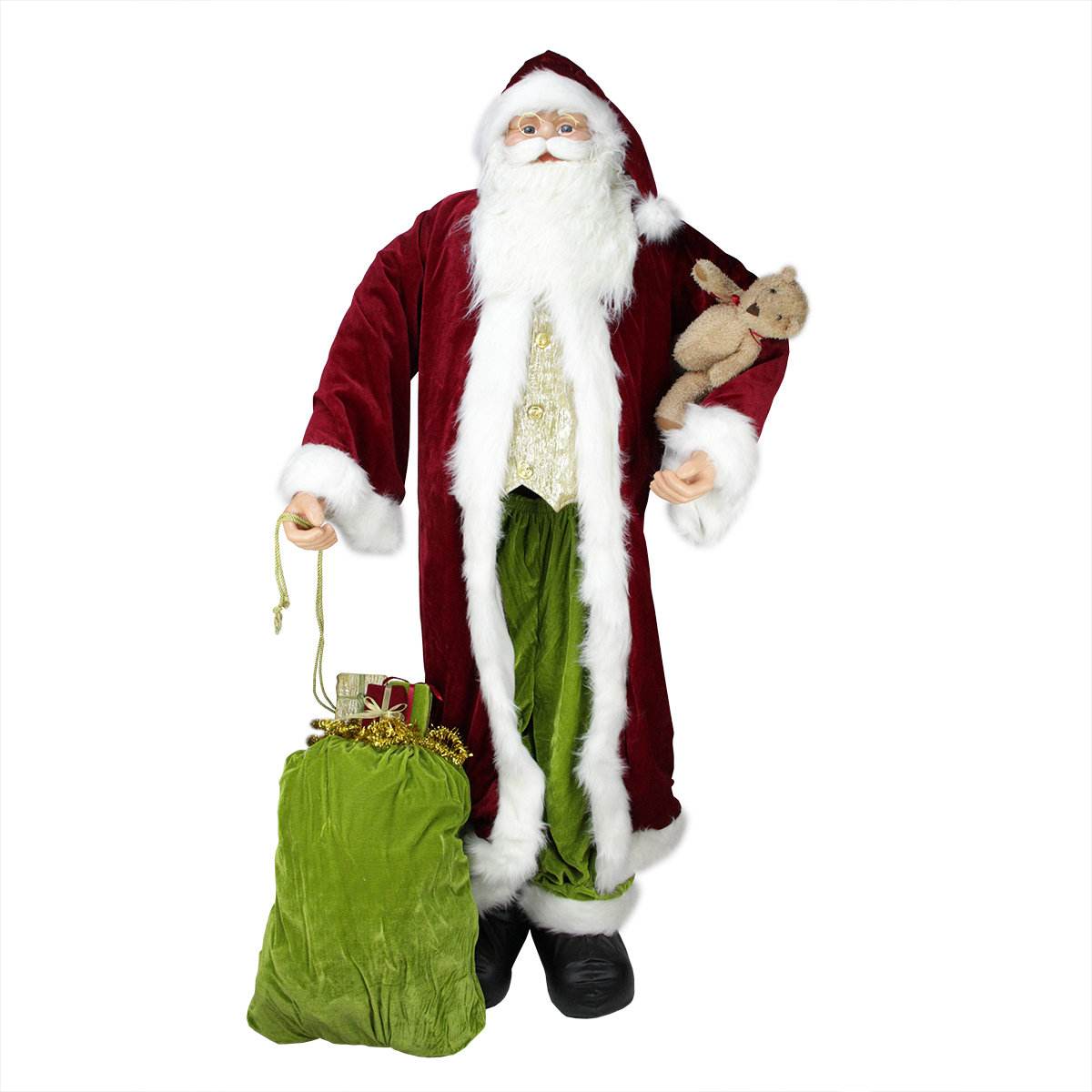 Northlight Seasonal Standing Life-Size Decorative Christmas Santa Claus ...