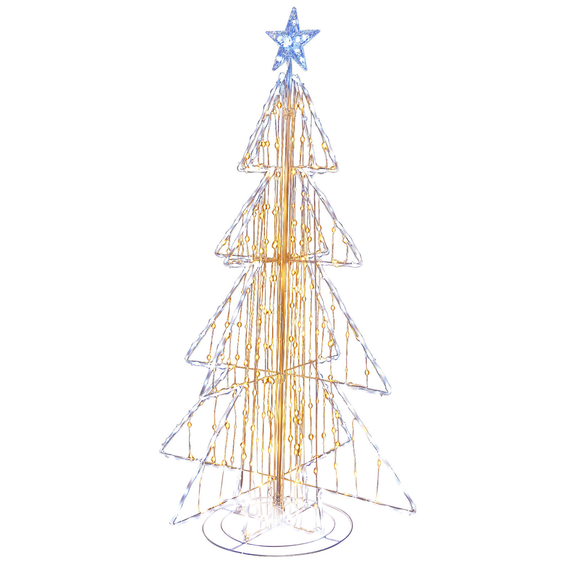 The Holiday Aisle® 5 FT LED Lighted Cone Tree Indoor & Outdoor Xmas ...