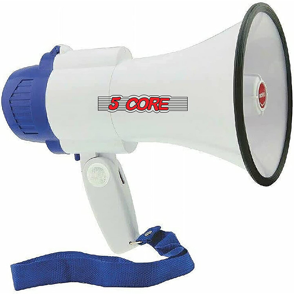 5 Core Megaphone Bullhorn Speaker 30W Mini Bull Horn Battery Power ...