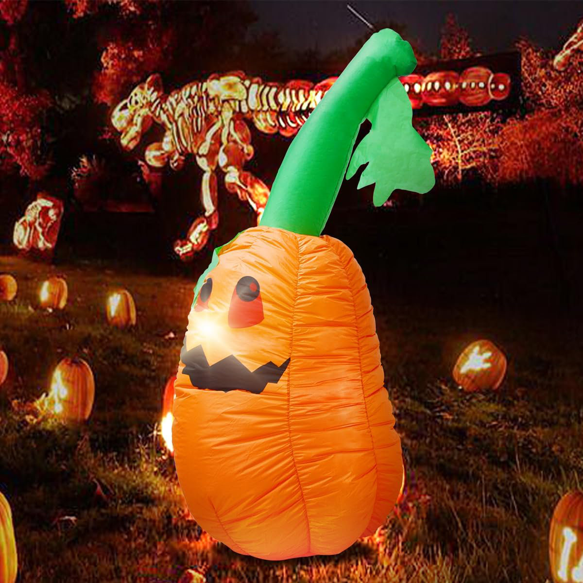 The Holiday Aisle® 5.5FT Inflatables Halloween Pumpkin Yard Decor For ...