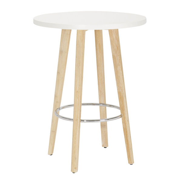 Corrigan Studio® Delzora Counter Table In White Washed Wood With White ...