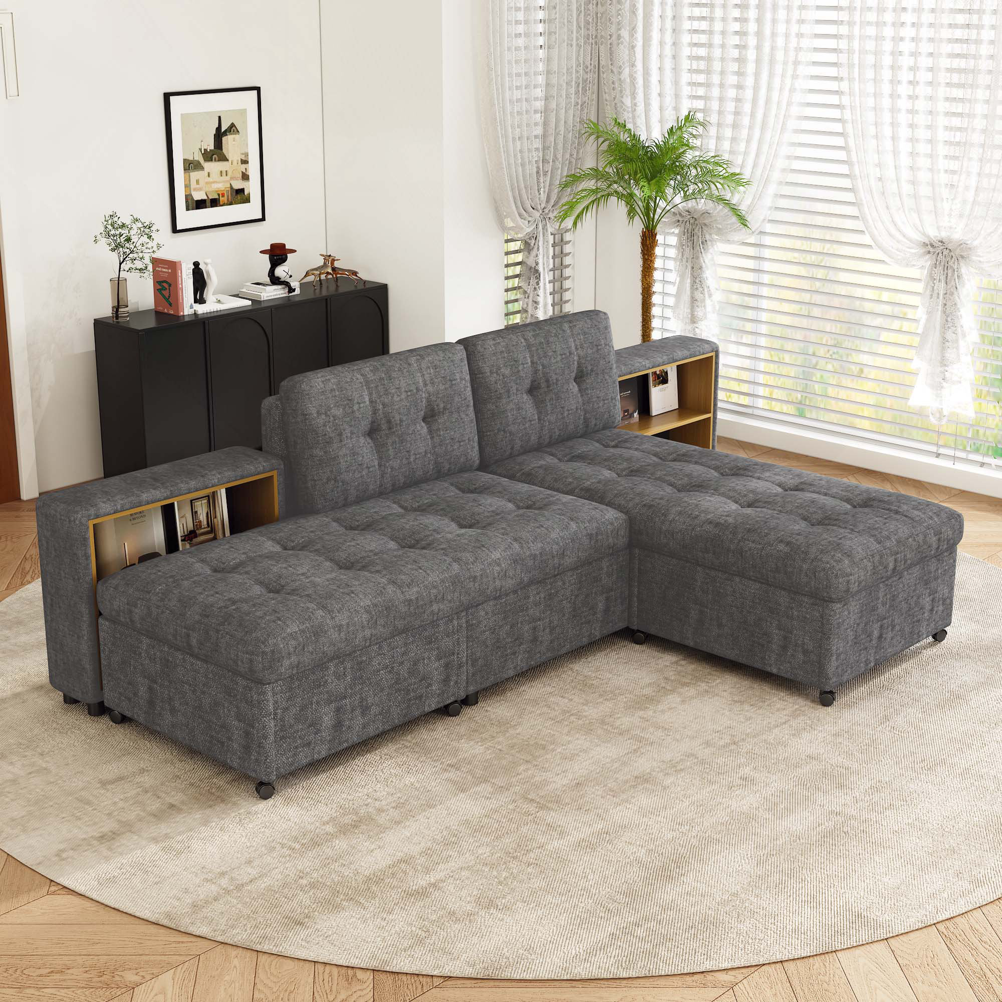 Latitude Run® 121.2" Versatile Sofa Bed Modular Sofa Free-combined Sofa ...