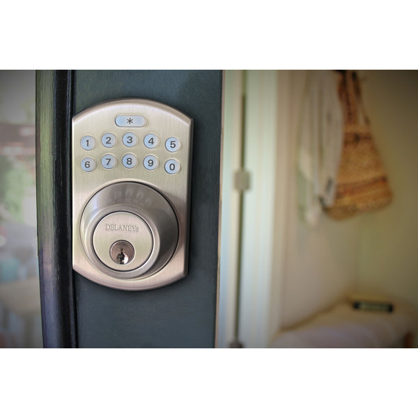 Delaney Hardware Single Cylinder Electronic Deadbolt with Remote | Wayfair