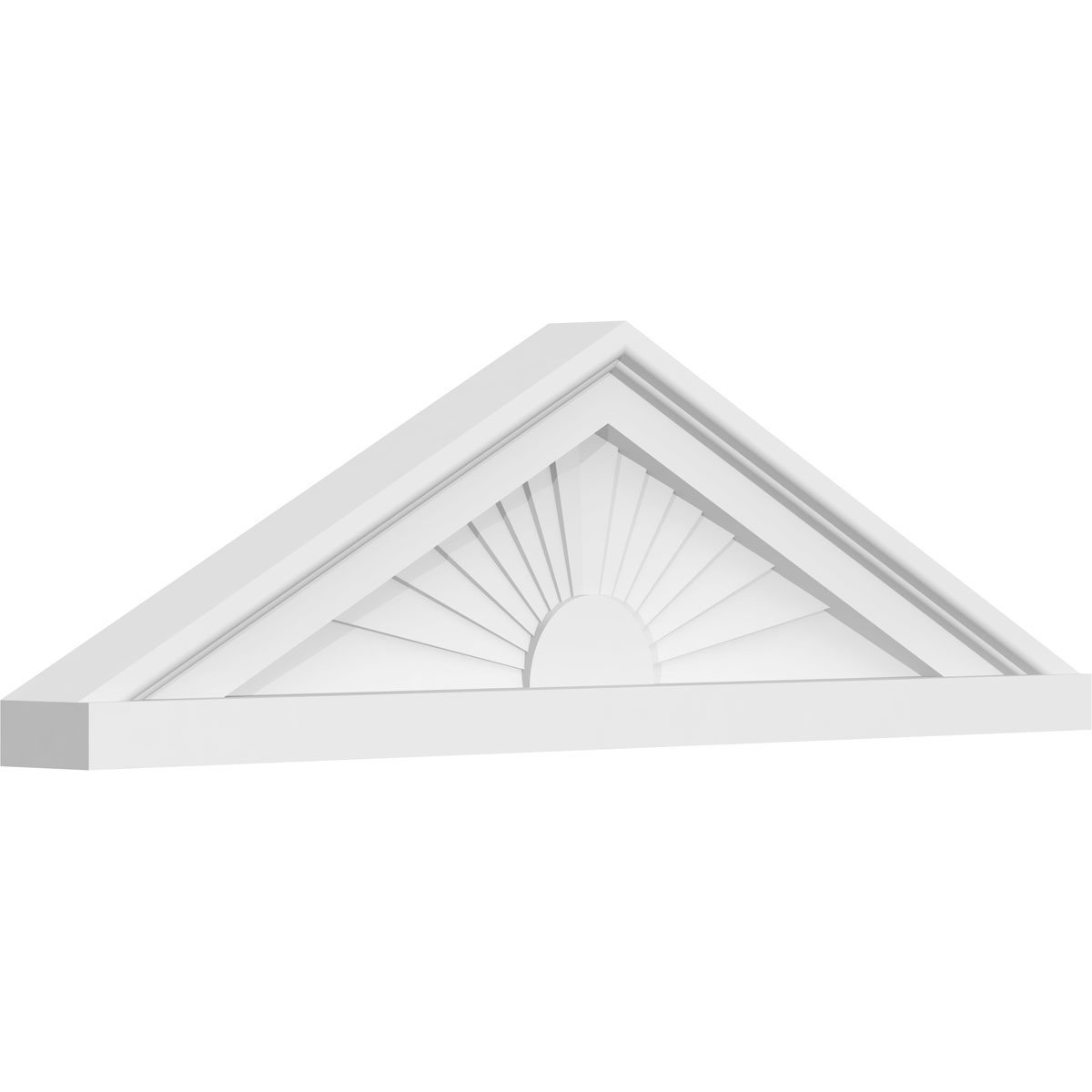 Ekena Millwork Peaked Cap Sunburst Signature Urethane Pediment, Primed ...