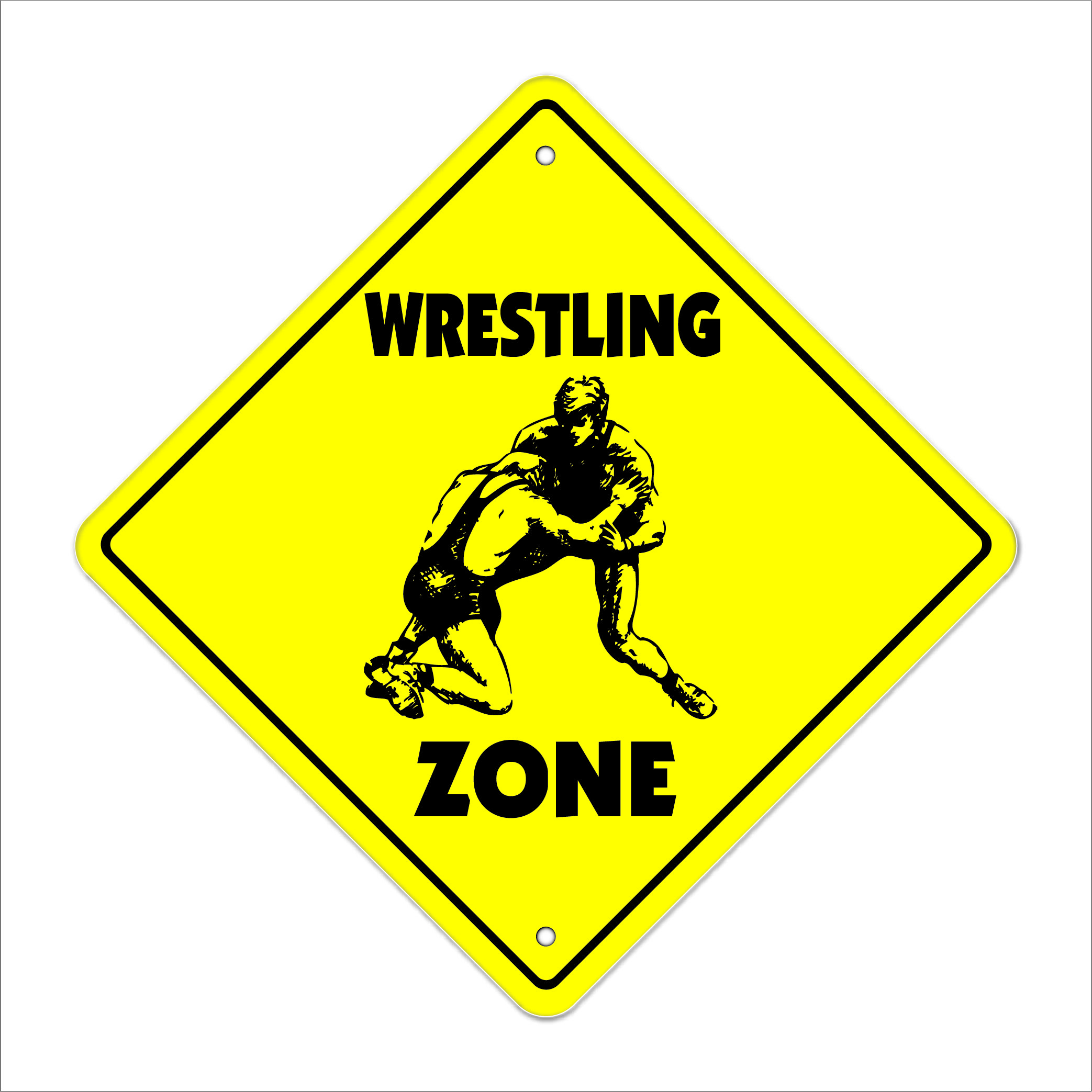 SignMission Wrestling Crossing Sign Zone Xing Sport Wrestler Team Coach ...