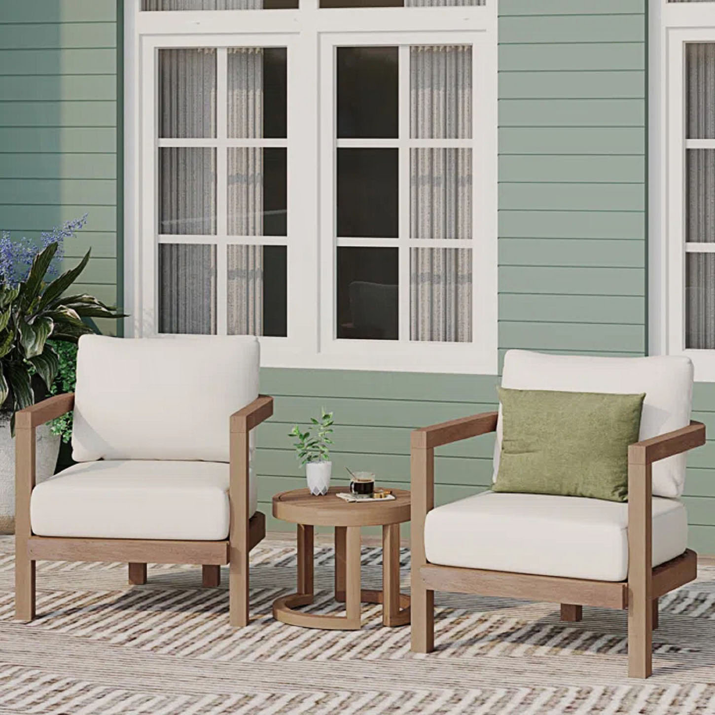 Ebern Designs Patio Set, 3 Piece Outdoor Furniture Conversation Seat ...