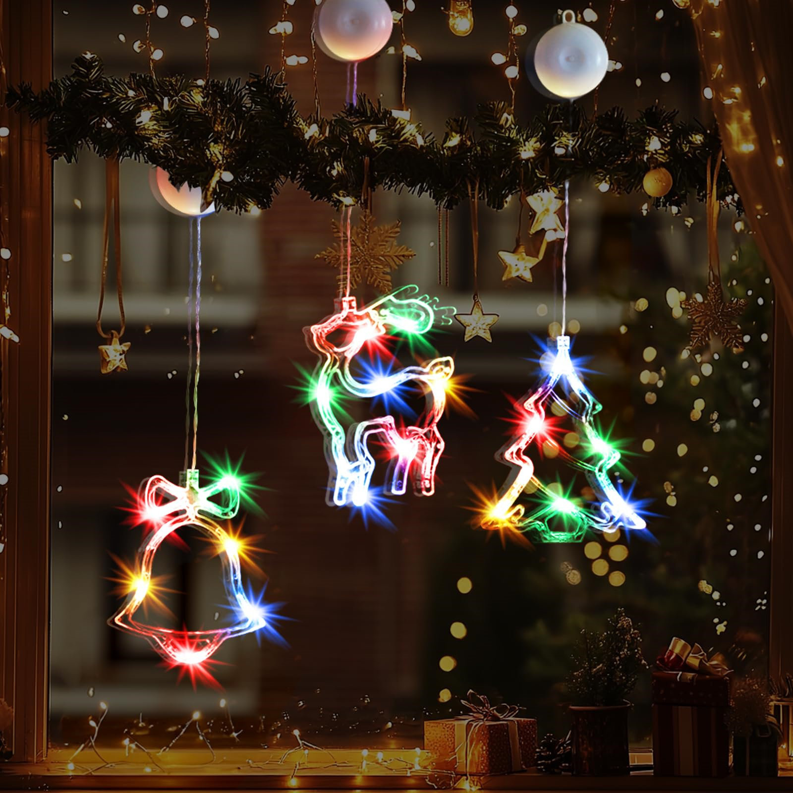 The Holiday Aisle® 3-Piece Lighted Christmas Window Decorations | Wayfair