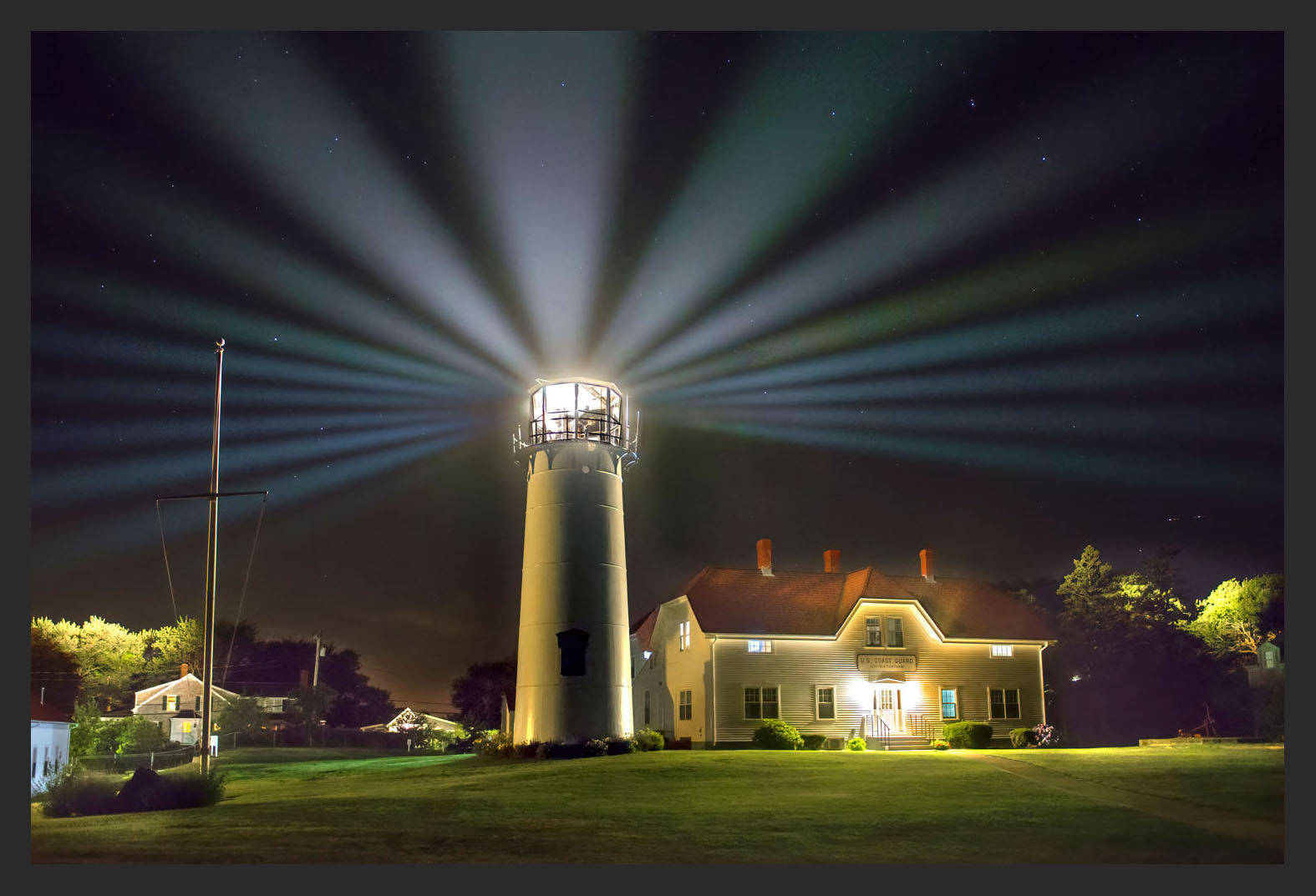 Latitude Run® Lighthouse At Night With Beacon Light Strobe by Wayne ...