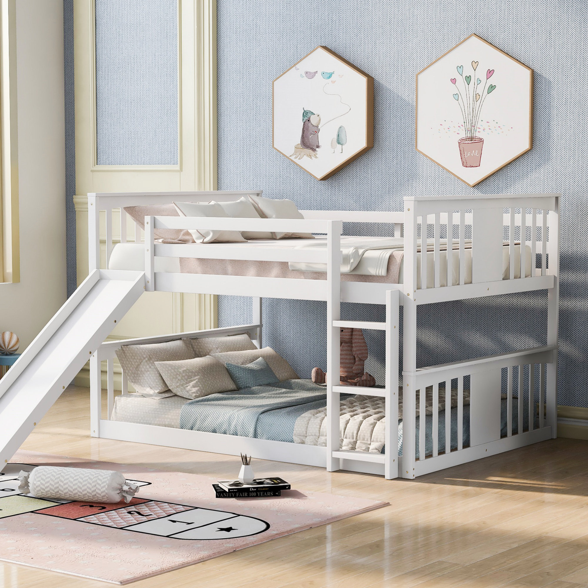 Ophelia & Co. Bunk Bed With Ladder With Slide, Bed Frame | Wayfair