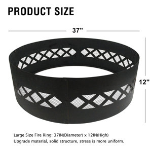 Arlmont & Co. 36" In Diameter X 12" H Fire Ring Outdoor Bonfire ...