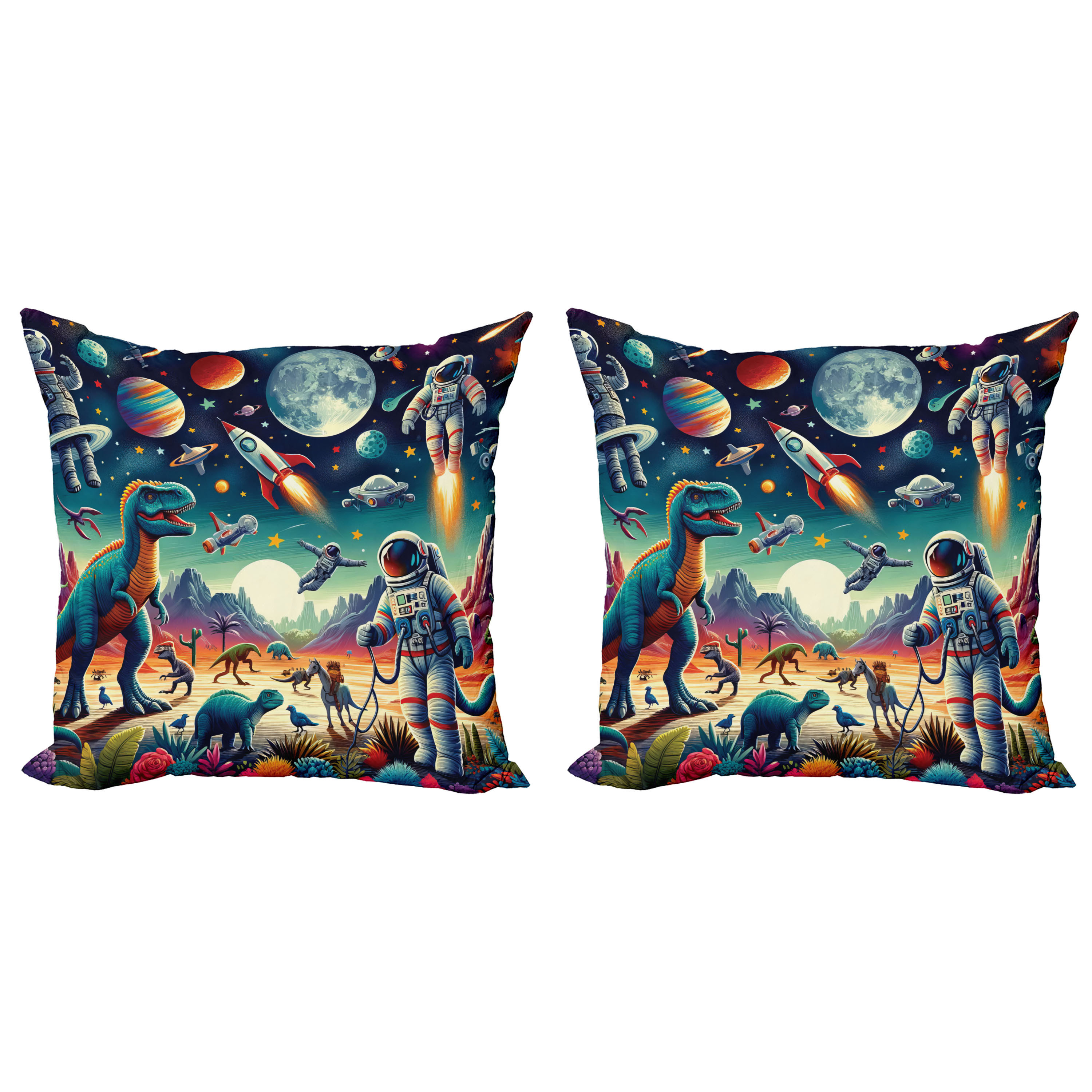 Ambesonne 430018_Ambesonne Outer Space Throw Pillow Cover 2Pack Surreal ...