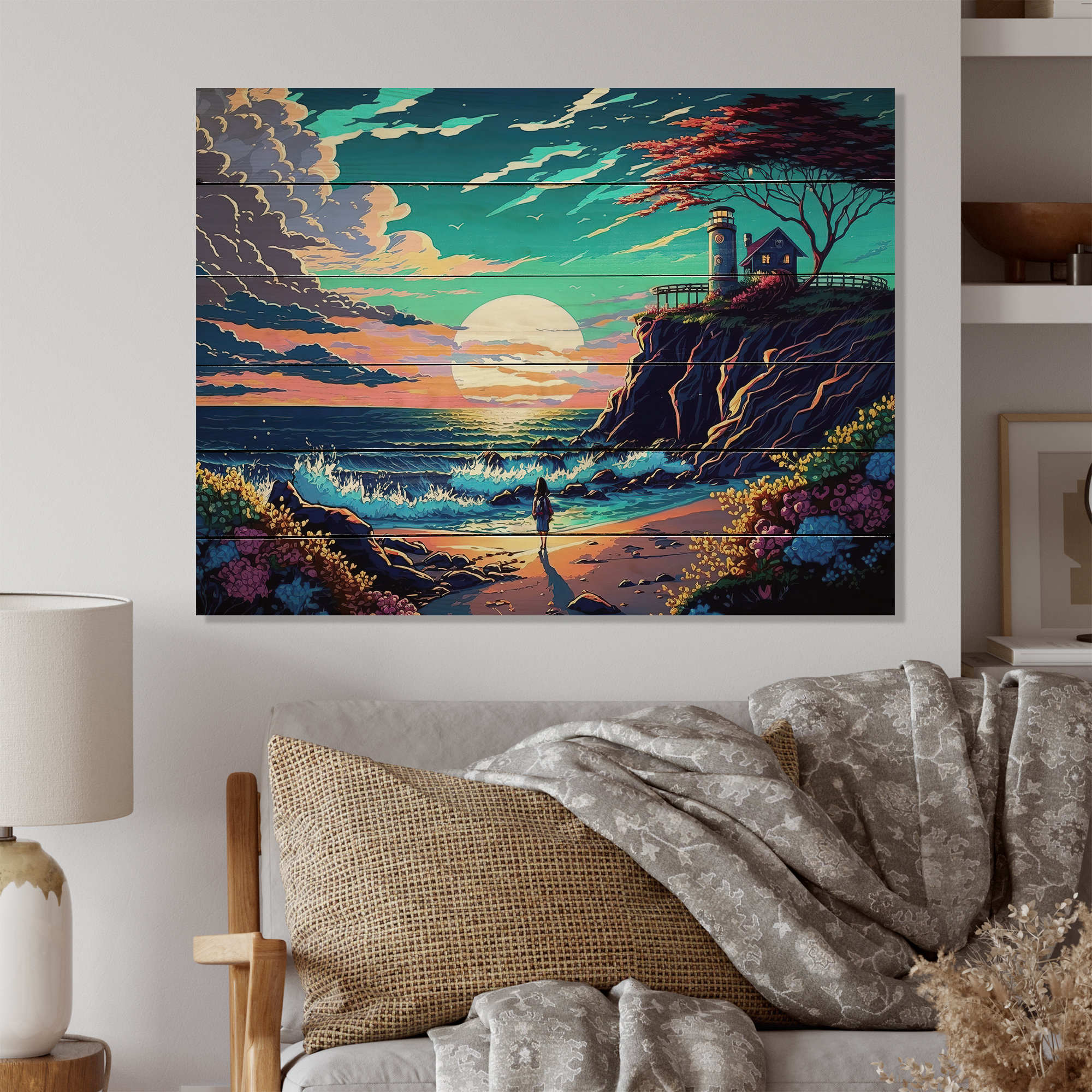 Breakwater Bay Sandyfield Modern Sunset In Vector Style II - Unframed ...