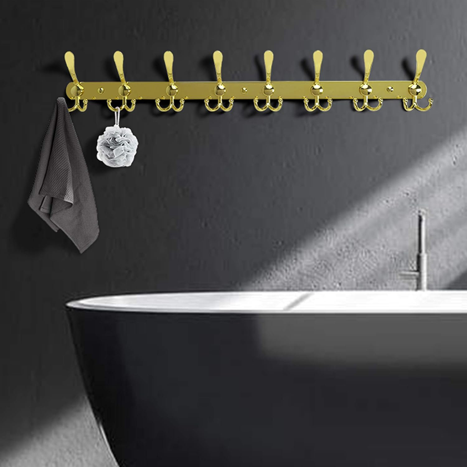 Brayden Studio® Heavy Duty Wall Mounted Coat Rack With 8 Triple Hooks ...