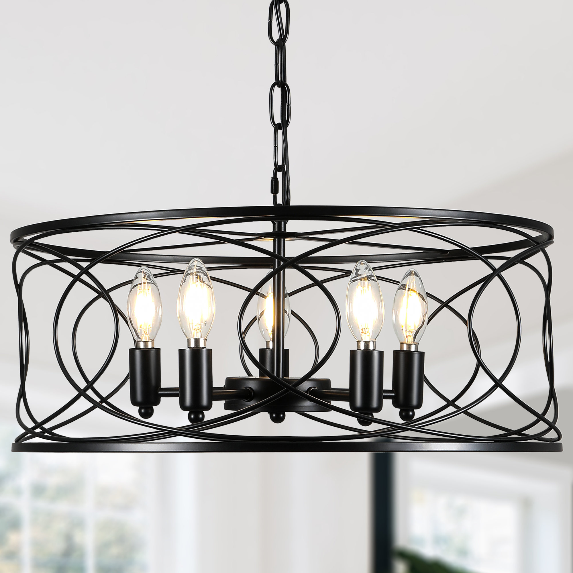 17 Stories 20" Industrial Caged Lights w 5 Lights | Wayfair