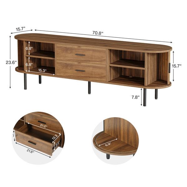 George Oliver 70" Mid-century Modern Low Console Cabinet | Wayfair