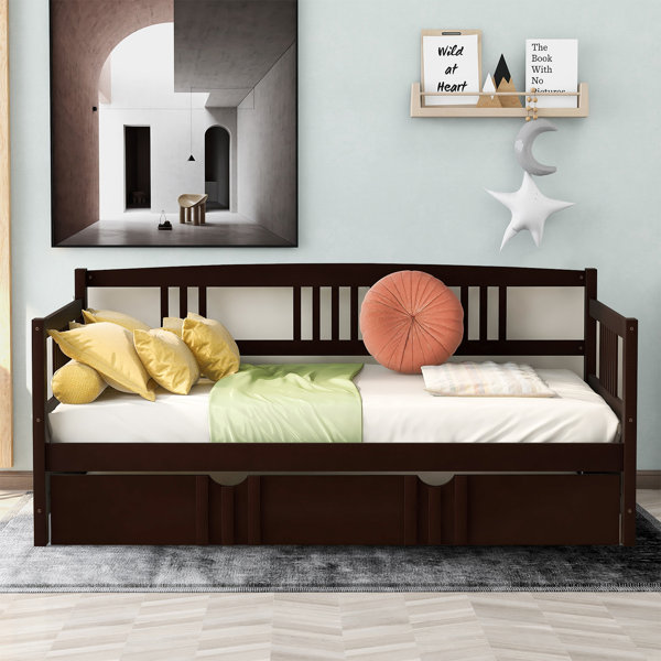 Red Barrel Studio® Mid-Century Vintage Wooden Twin Size Daybed with ...