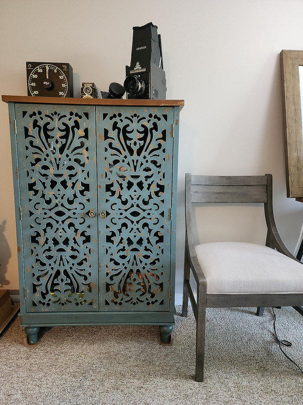 Bungalow Rose Tall Accent Cabinet with Doors ,Hollow Carved Door, 2 ...