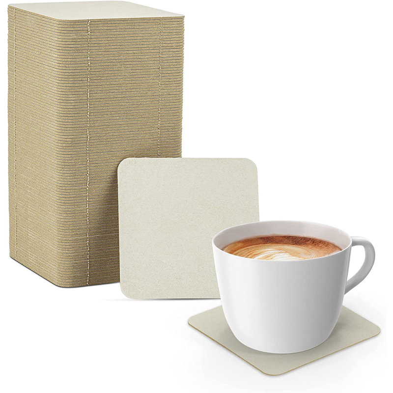 MT Products White Square Paper Cup 4" Drink Coasters - Pack of 125 ...