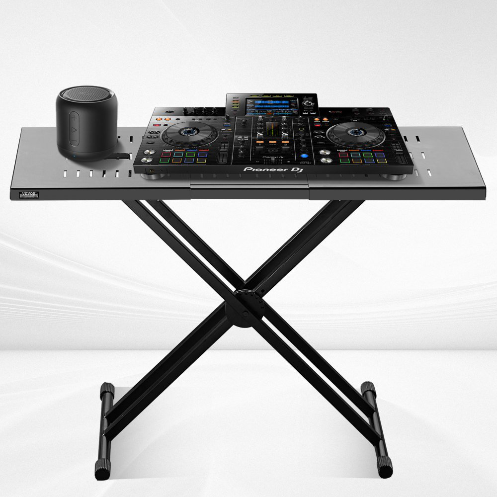 Stellweilan Tessberg Portable DJ Table with Double-X Braced Keyboard ...
