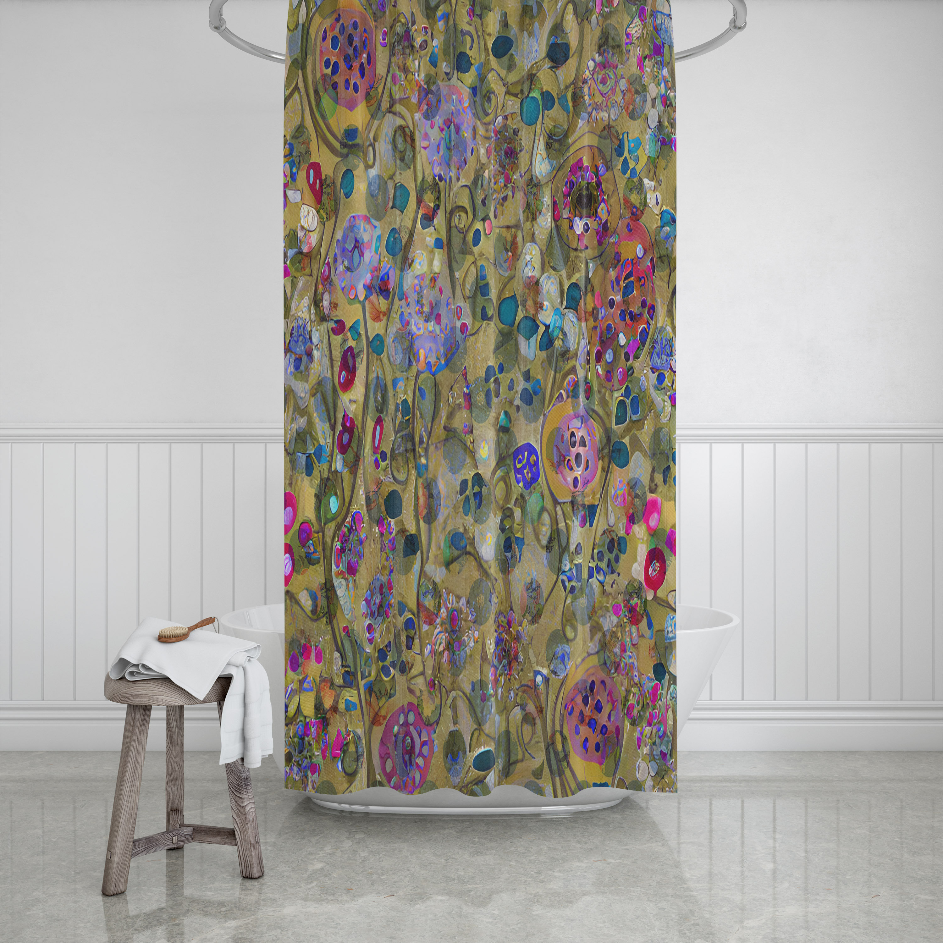 East Urban Home Kamdyn Floral Shower Curtain | Wayfair