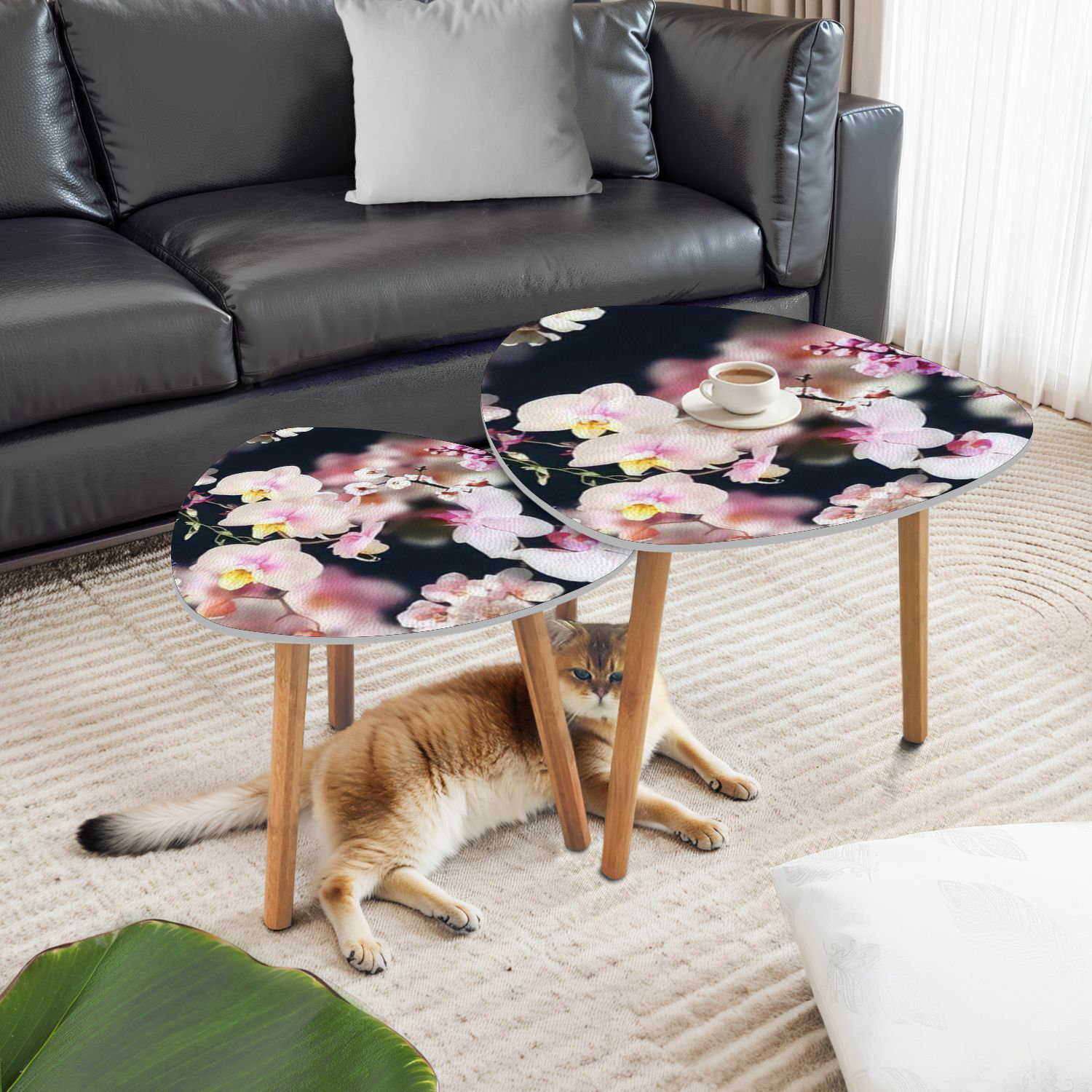 George Oliver Triangle Nesting Coffee Table Set of 2 Seamless delicate ...