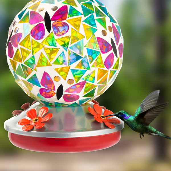 Arlmont & Co. Teniah Glass Hanging Decorative Bird Feeder | Wayfair