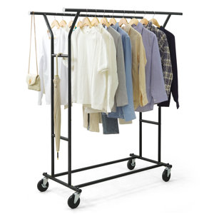 CAPHAUS Heavy Duty 440LBS Capacity Rolling Clothes Rack with Double ...