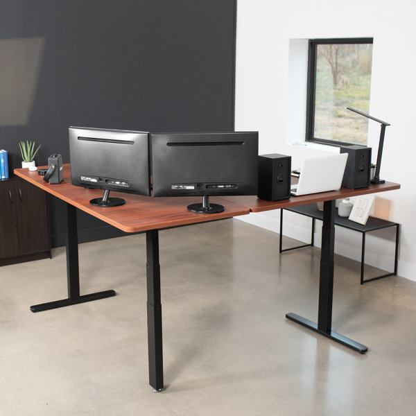 VIVO Electric 77" x 71" Corner Stand Up Desk, 3E7B Series | Wayfair