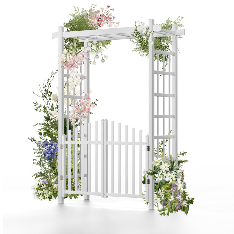 Winado 85 In. Pvc Garden Arbor With Gate & Reviews | Wayfair