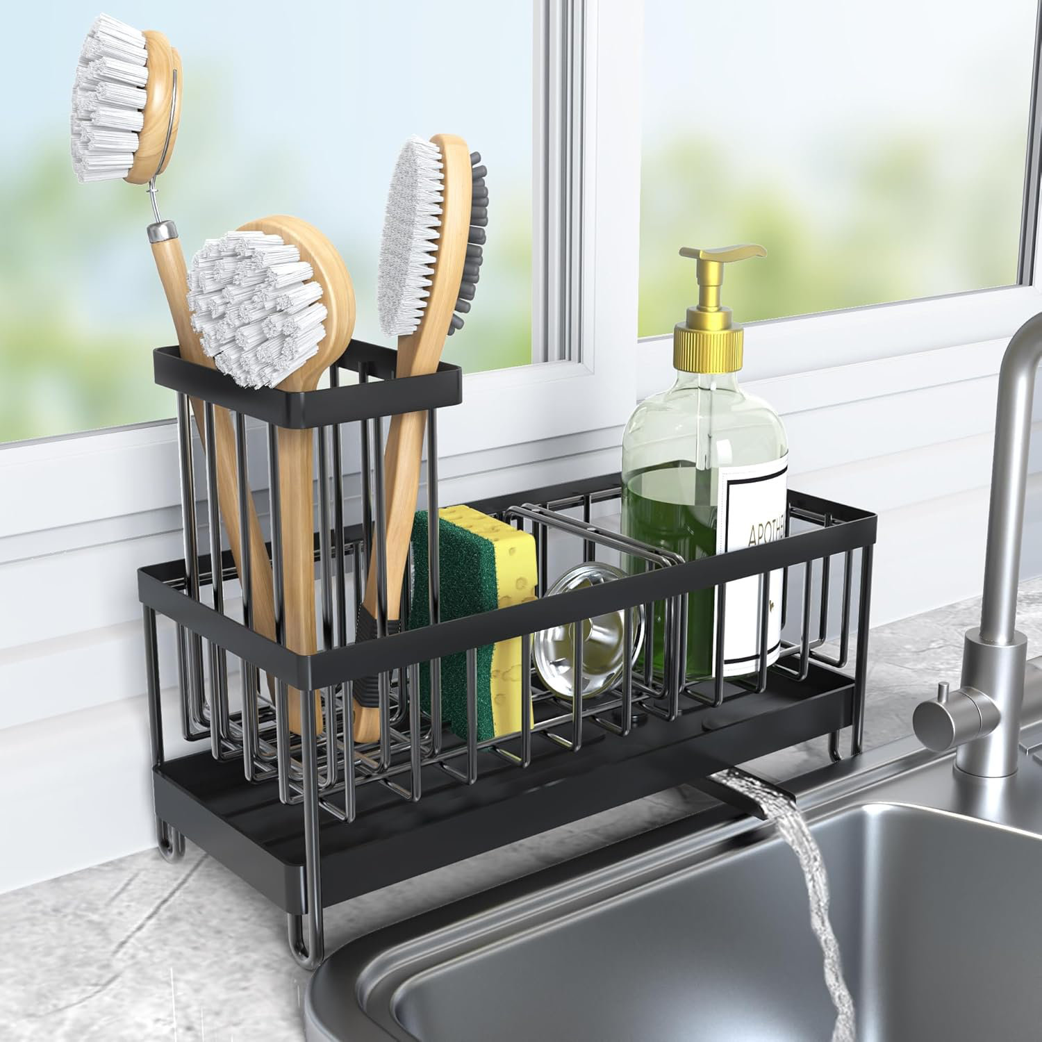 WKING Dream Sponge Holder For Kitchen Sink, Stainless Steel Sink Caddy ...