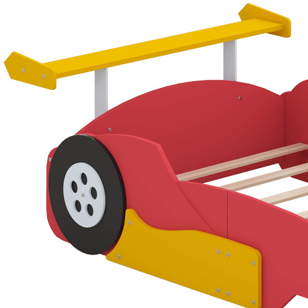Youzi Unfinished Race Car-Shaped Platform Bed with Wheels | Wayfair