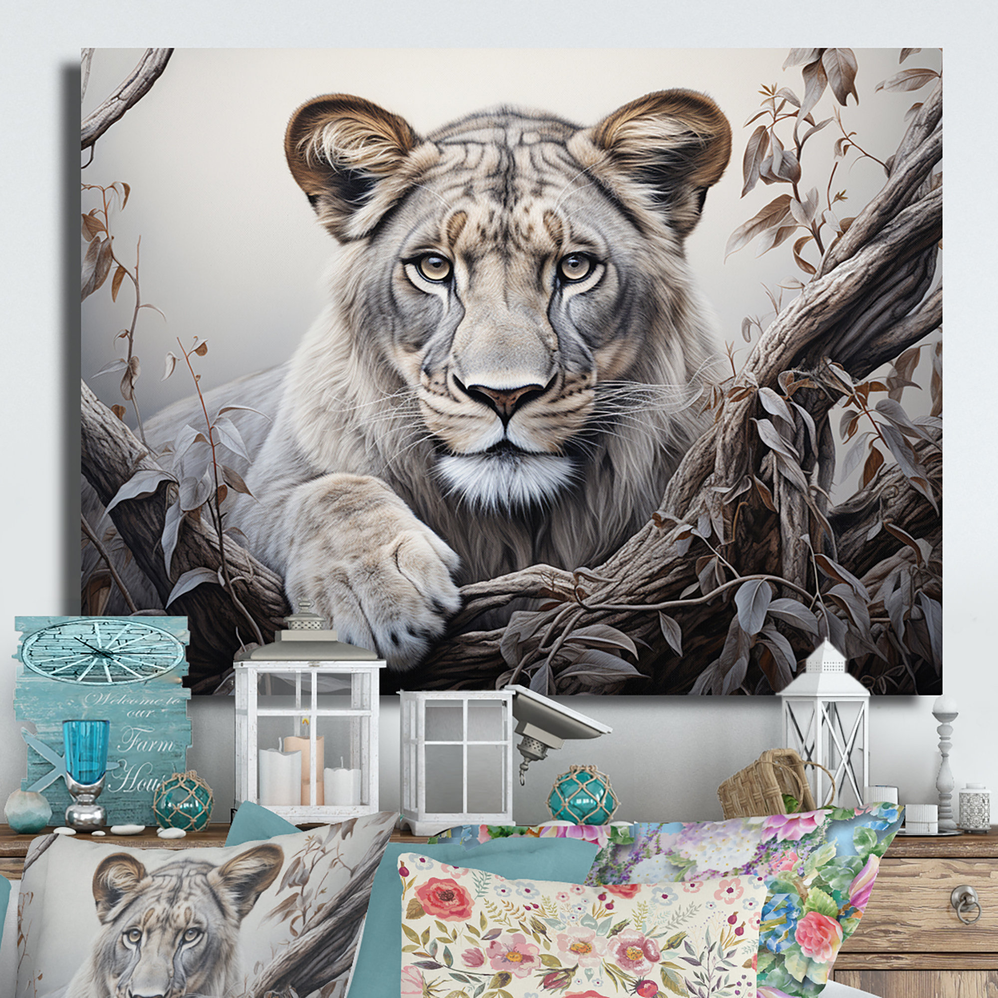 House of Hampton® Africa Lioness Power II On Metal Print | Wayfair