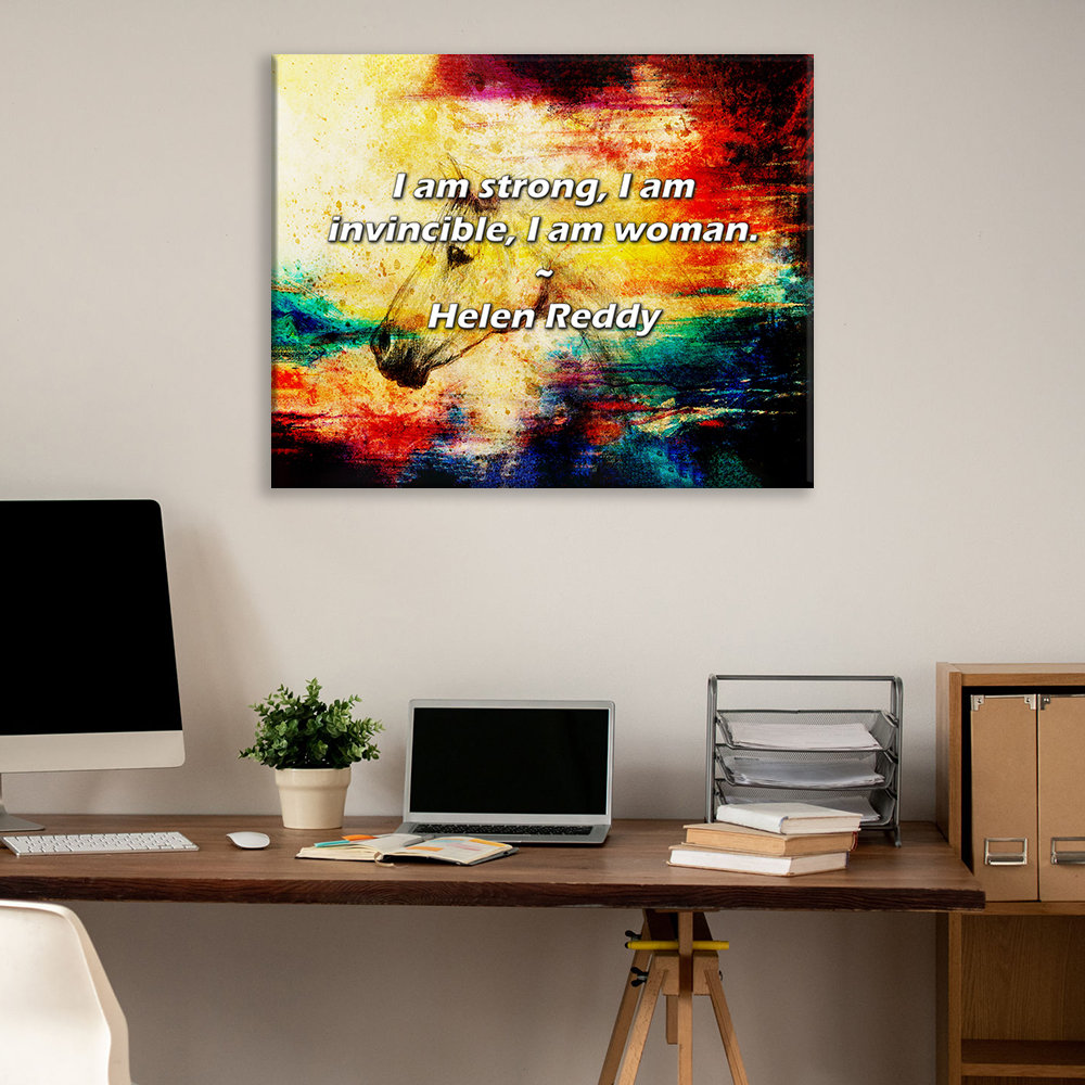 Astoria Grand Artsy Quote "I am strong, I am invincible, I am woman ...