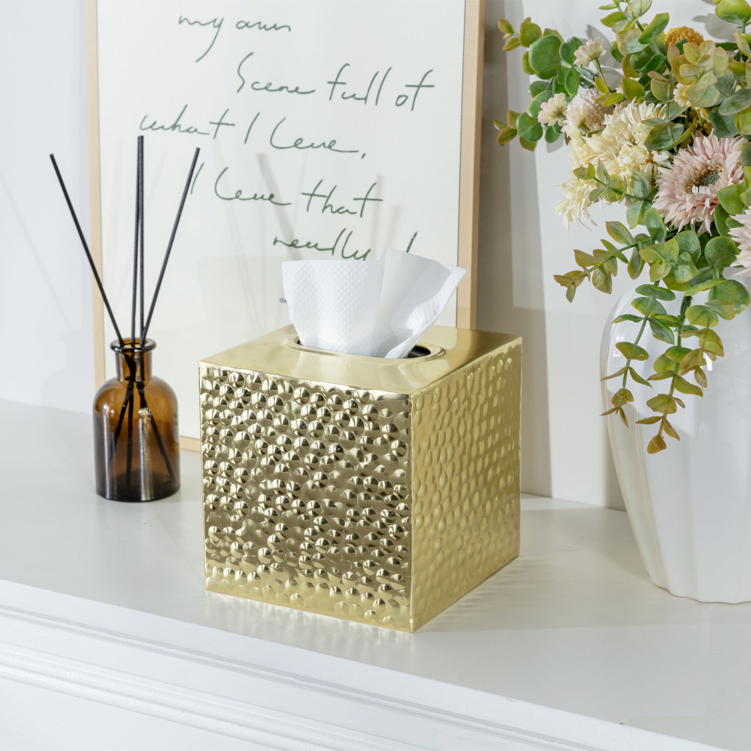 Mercer41 Gold Square Tissue Box Cover Holder | Wayfair