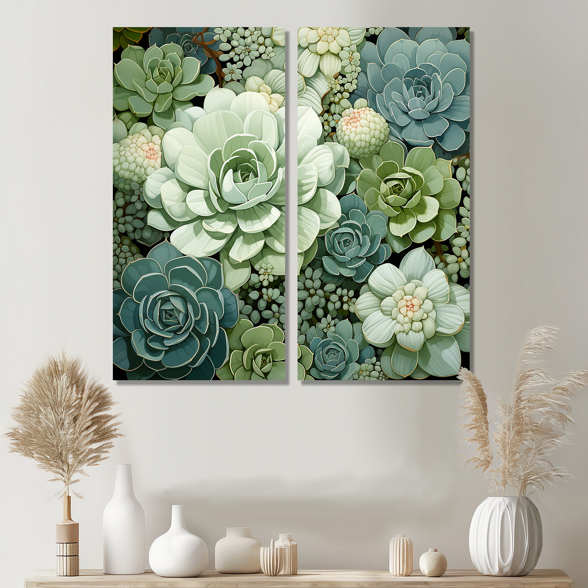 Winston Porter Green Succulents Flowers Serene Succulents IV - Multi ...