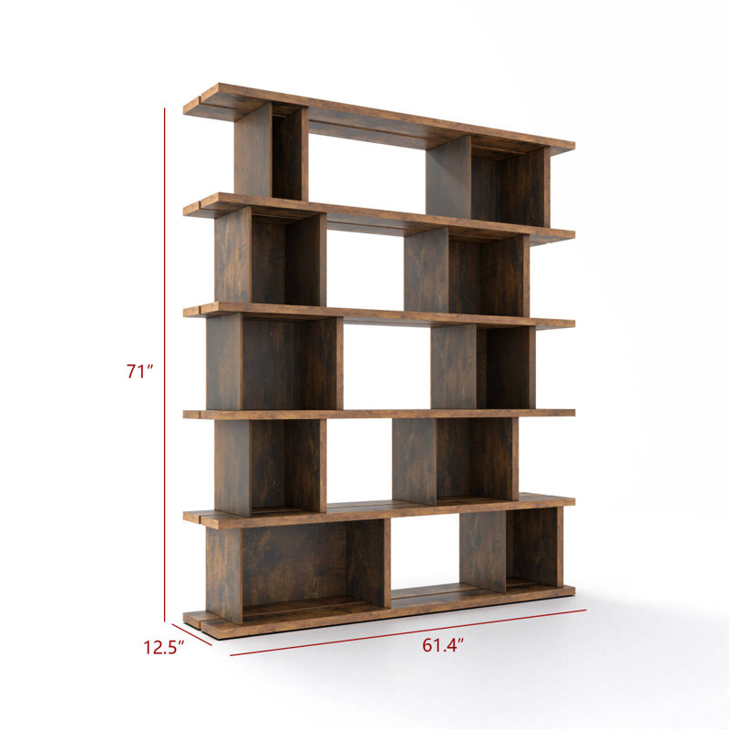 Latitude Run® Miliany Geometric Bookcase | Wayfair