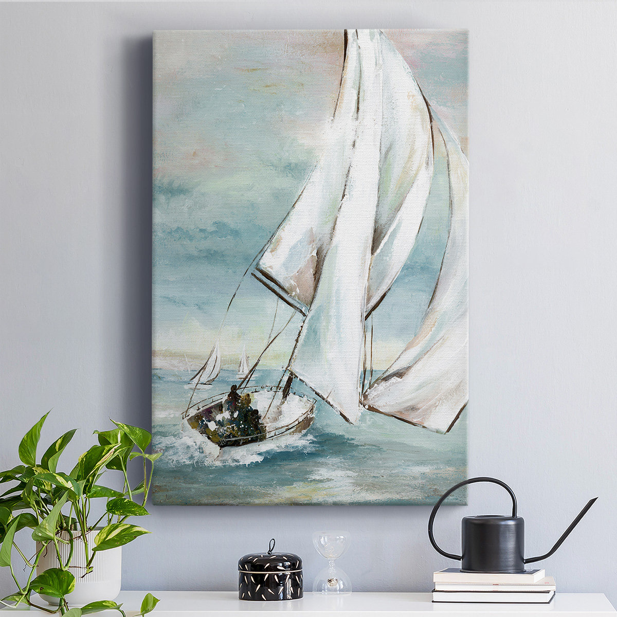 Breakwater Bay Setting Sail - Wrapped Canvas Painting | Wayfair