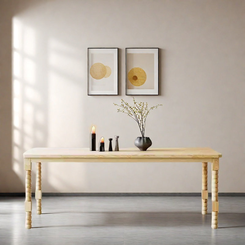 One Allium Way® Solid Ash Wood Dining Table with Spacious Feature ...