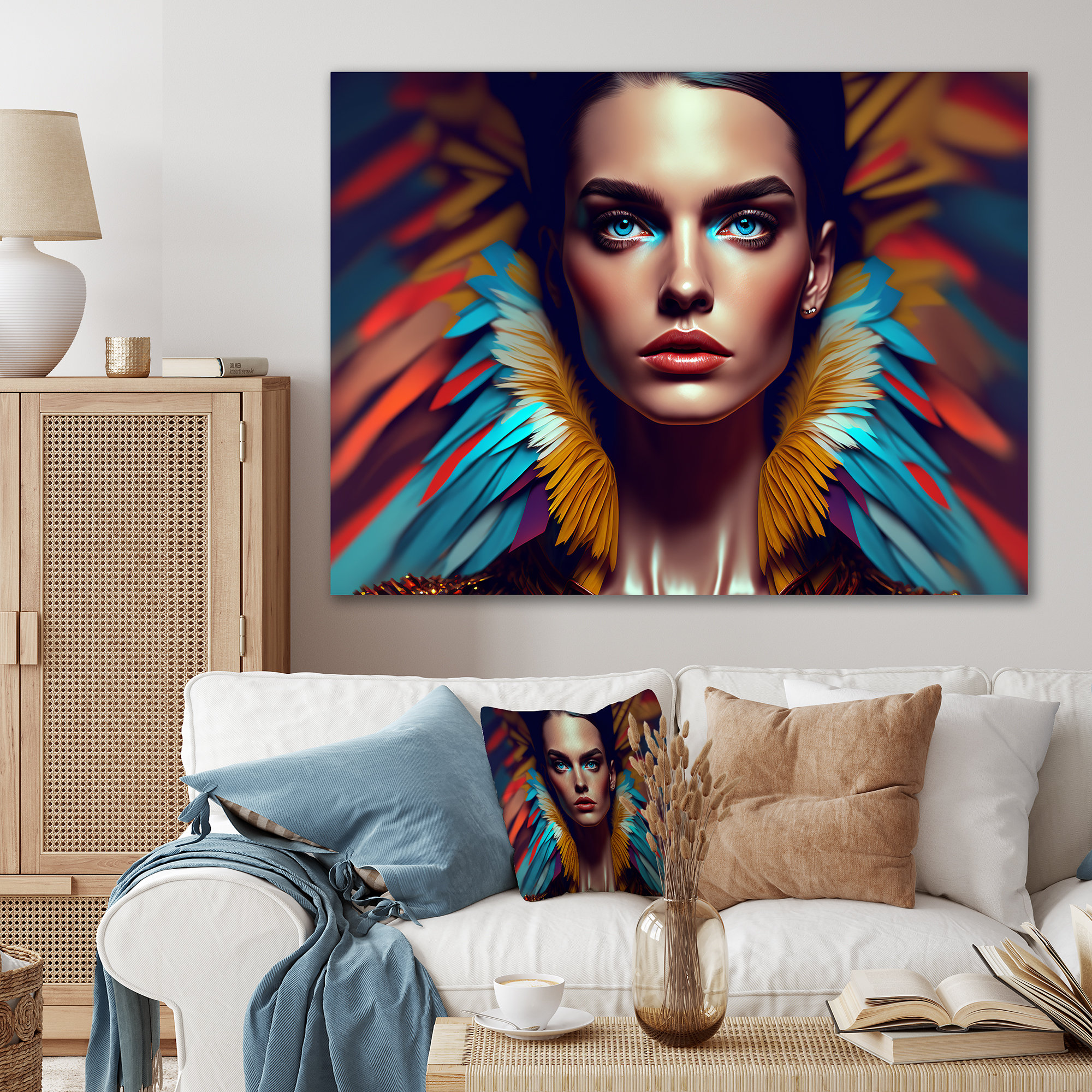 Mercer41 Colorful Sensual Woman in Fur Coat IX - Graphic Art on Canvas ...