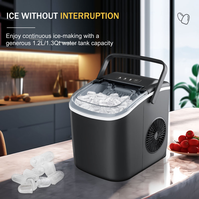 Simzlife 26 Lb. Daily Production Bullet Clear Ice Portable Ice Maker ...