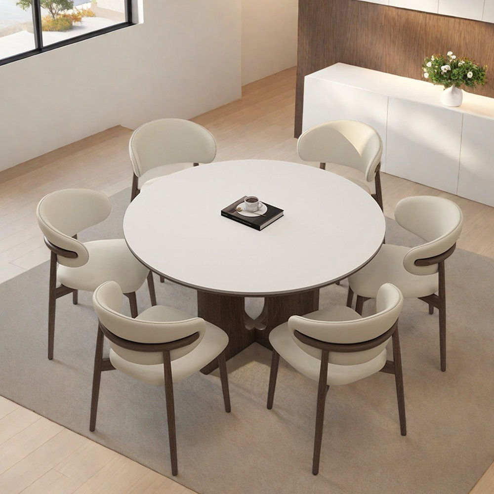 Elamer Modern simple round dining table sets | Wayfair