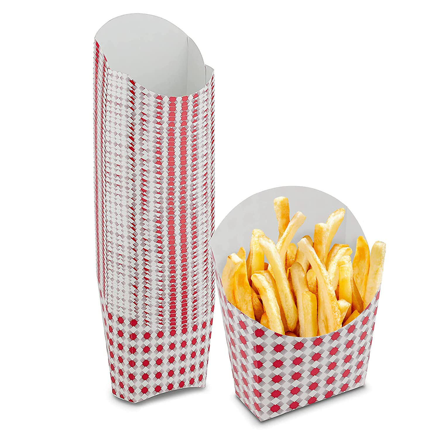 MT Products Red & White French Fry Holders - 5 oz Scoop Containers ...